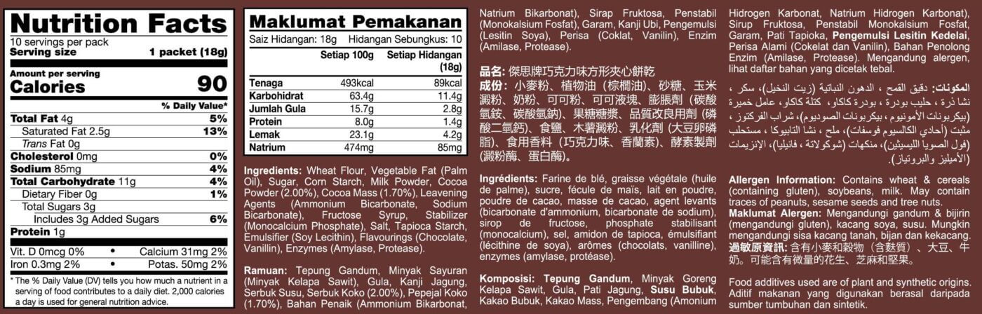 Zess Sandwich Cracker Chocolate 180g – Storia